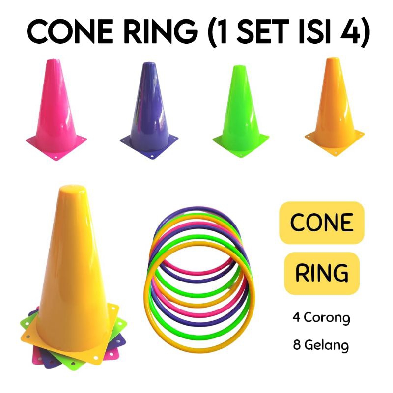 Anka CONE RING TOY (1 SET CONTAINS 4 CONES AND 8 RINGS) | Shopee Malaysia