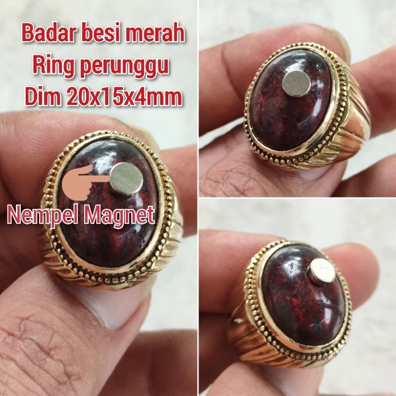 MERAH Men's RING RED IRON BADGE NEMPEL MAGNET RING SUPER DOVE RING ...