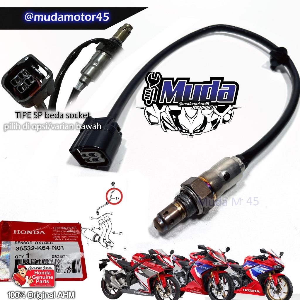 SENSOR OXYGEN CBR250RR 3532-K64-N01-NA1-NP1 O2 OXYGEN EXHAUST CABLE ...