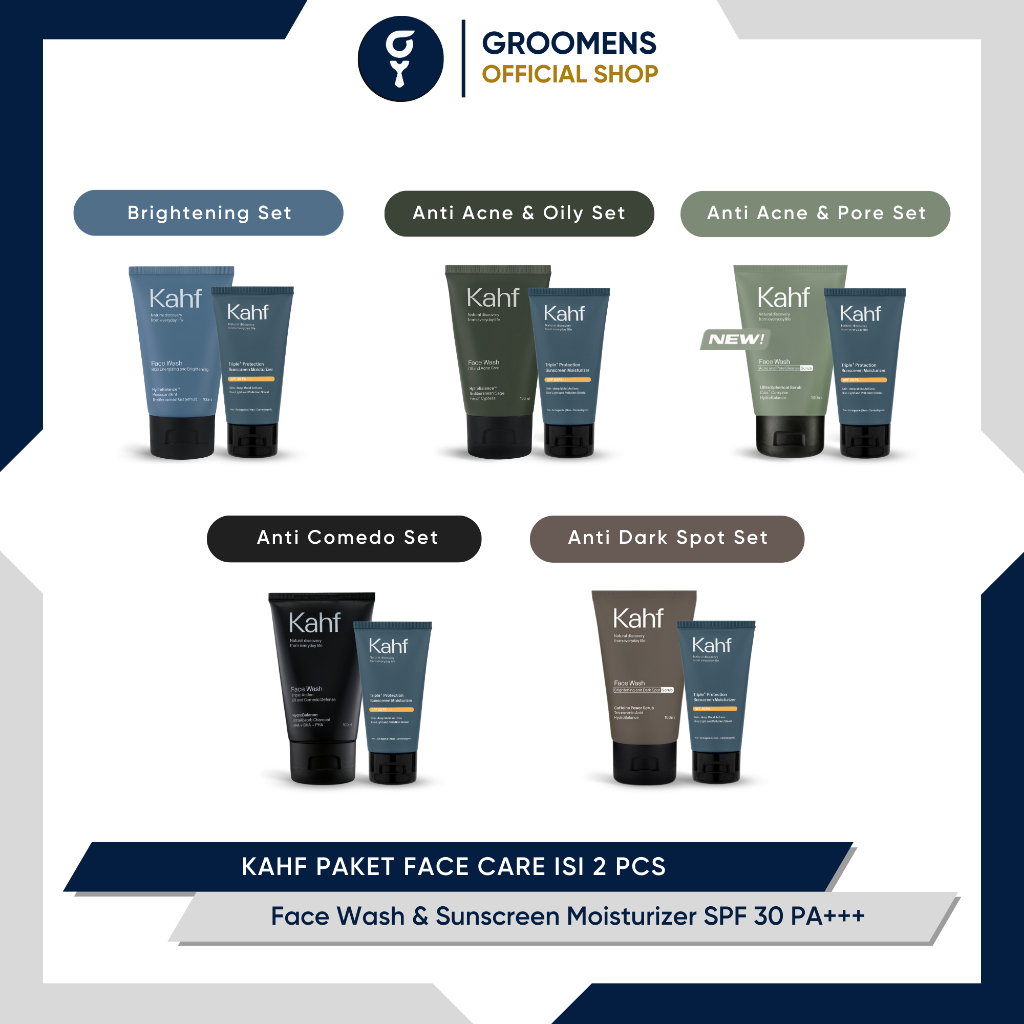 Kahf Face Care Package Contains 2 pcs - Face Wash & Sunscreen Moisturizer | Shopee Malaysia