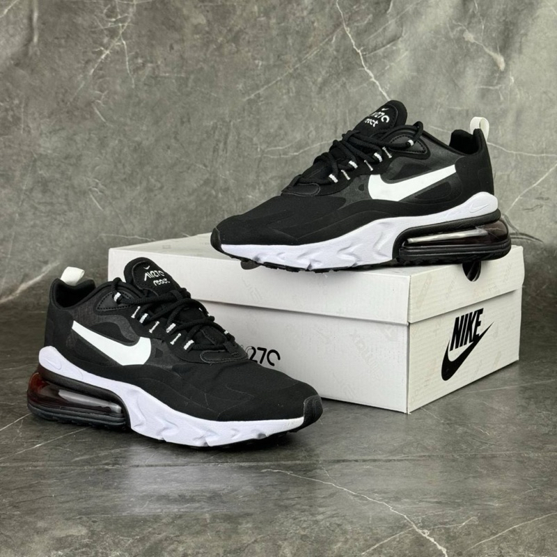 Original Nike Air Max 270 React Black White Sneakers | Shopee Malaysia