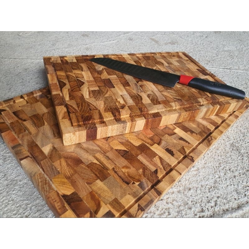 KAYU Teak Wood Cutting Board with Korean Chinese Japanese Mosaic Motif ...