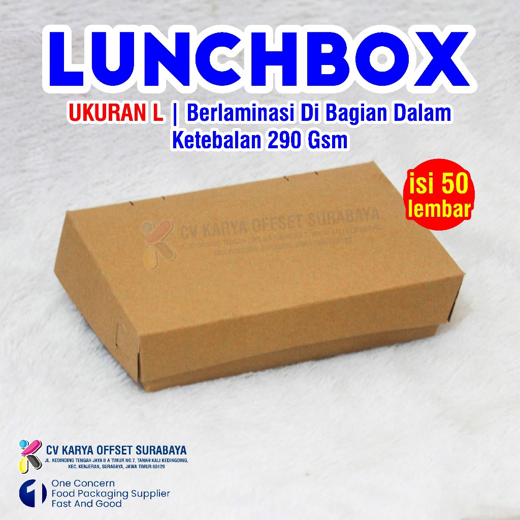 Retail Laminated Brown Kraft Paper Lunch Box Size L 290gsm Thick ...