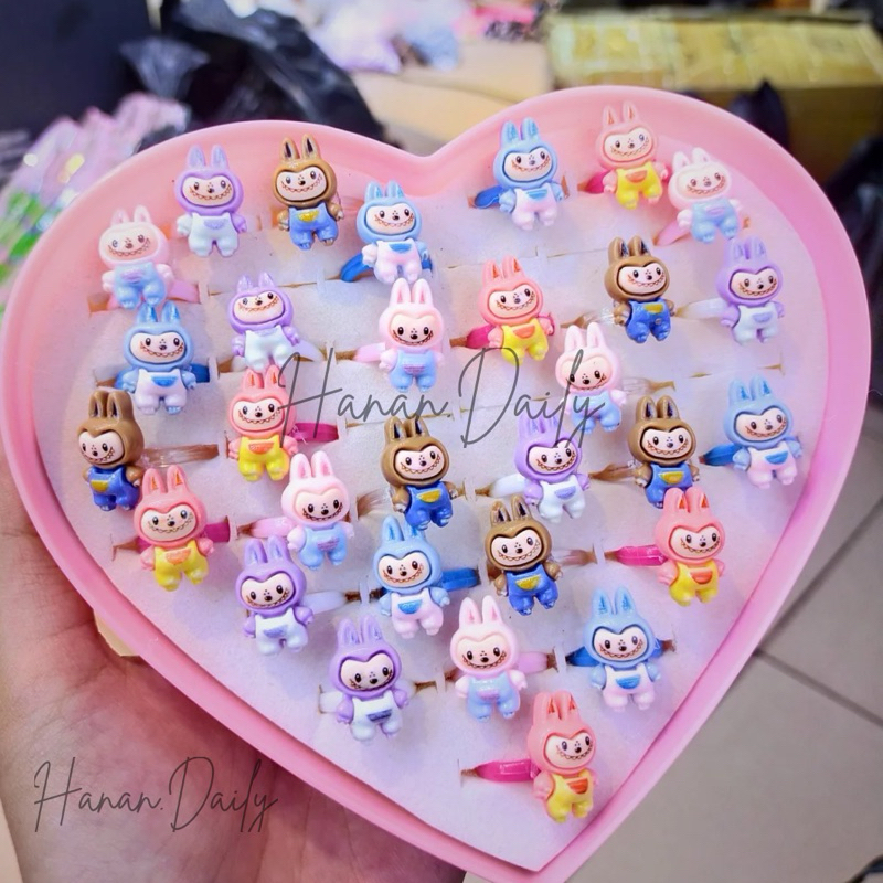 Colorful Labubu Rainbow ring | Random Labubu Ring | Shopee Malaysia