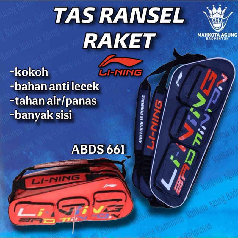 Original LINING RACKET BACKPACK BADMINTON BAG | Shopee Malaysia