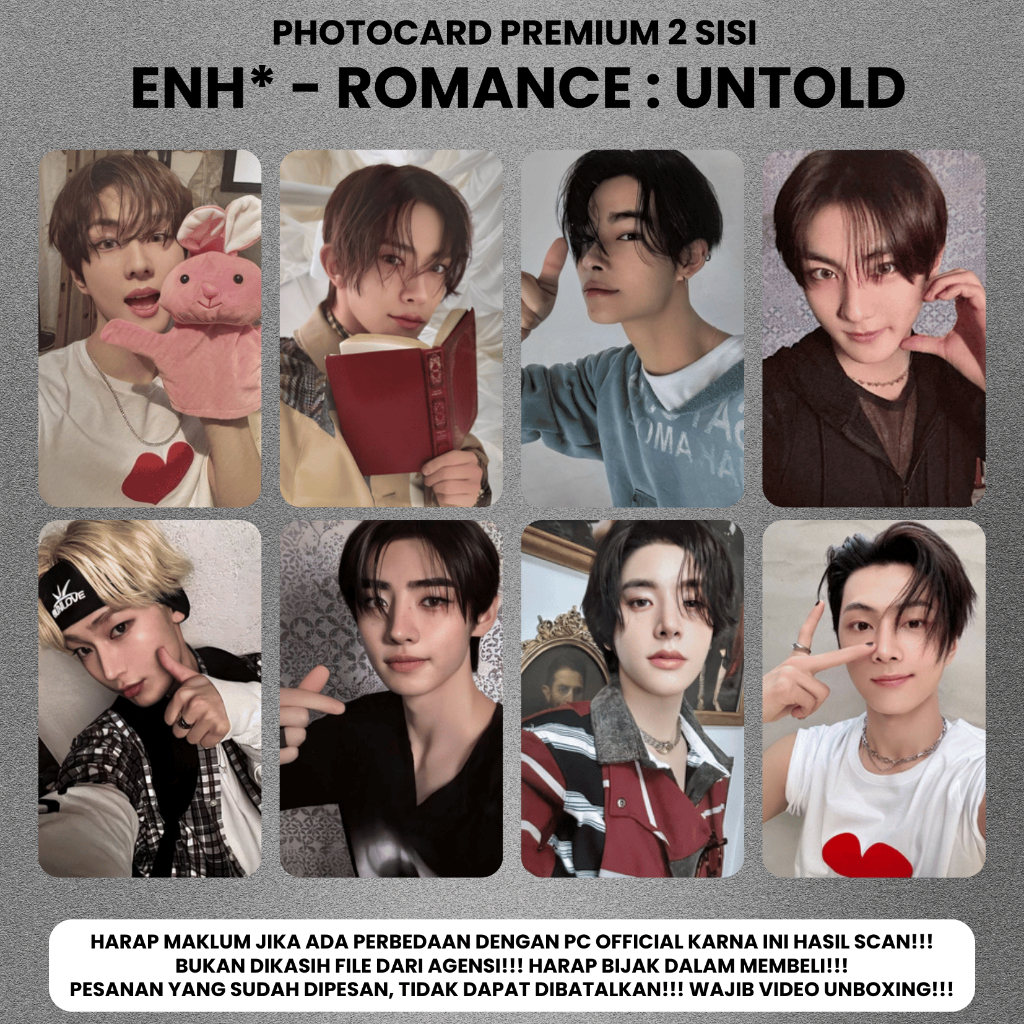 (CONTAINS 7 PCS) ENH*A ROMANCE UNTOLD XO Photocard - 2 SIDED PC KPOP ...