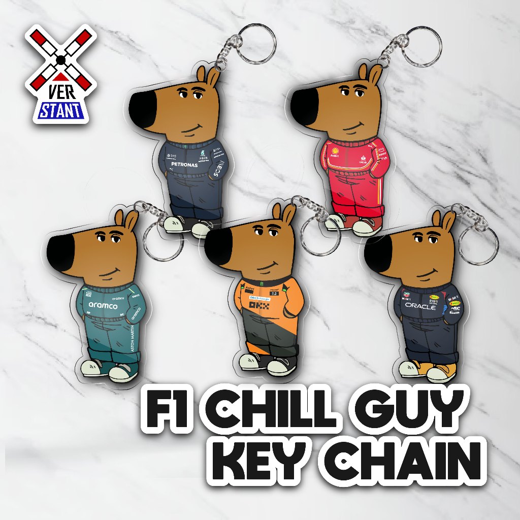GANTUNGAN [ Pre-order] F1 Chill Guy Keychain - Formula 1 Key Chain ...