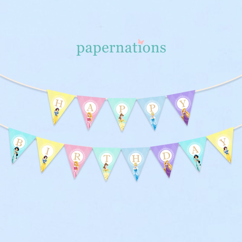 Happy Birthday Princess Banner / HBD Princess Banner / Bunting Flag ...