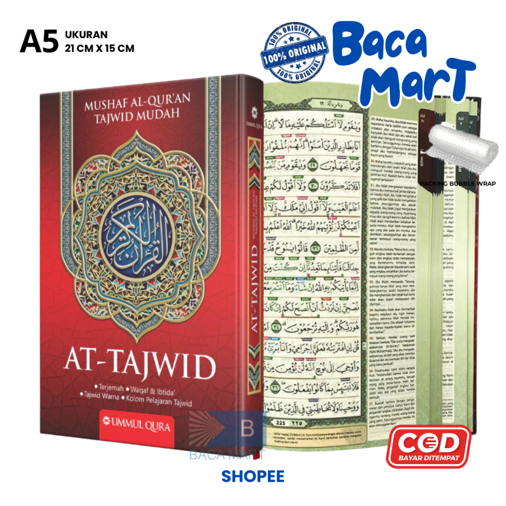 Al Quran AT Tajwid A5 HC Translated and Tajwid Color UMMUL QURO Mushaf ...
