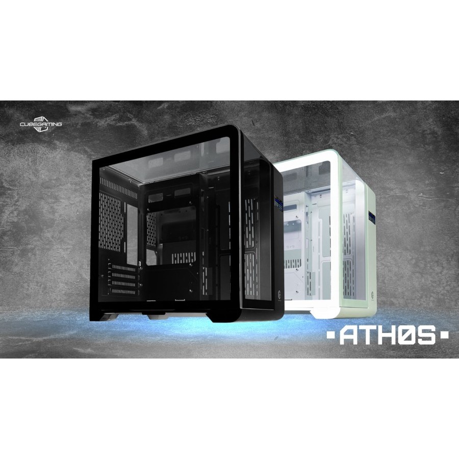 Athos mATX Tempered Glass PC Cube Gaming Case | Shopee Malaysia