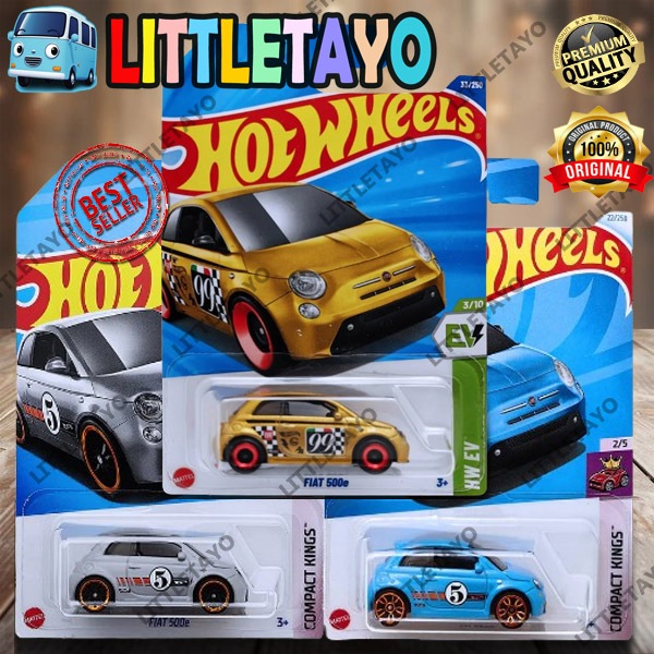 HIJAU MERAH Hotwheels FIAT 500e GREEN 2023 RED 2024 BLUE ASH 2025 GOLD ...