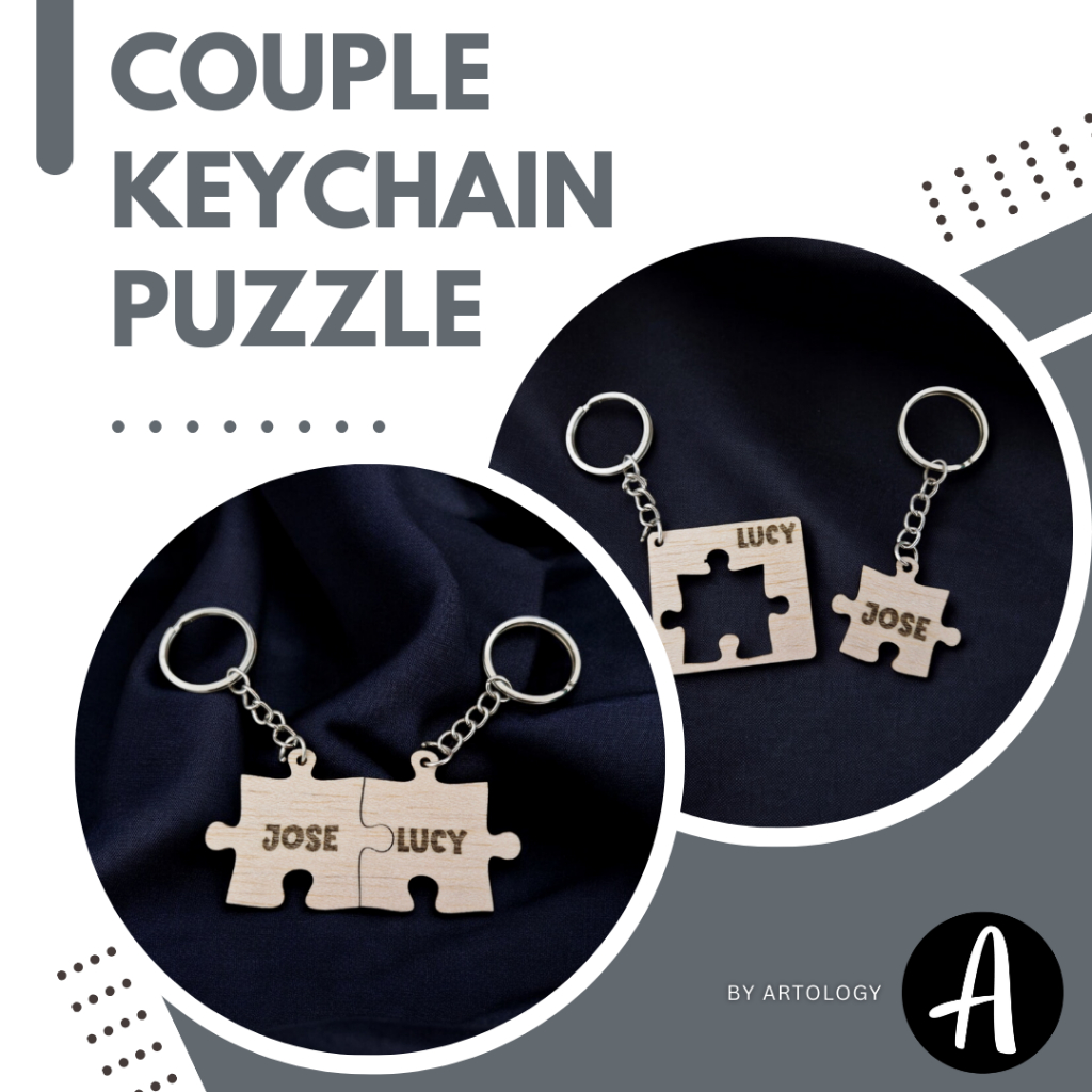 GANTUNGAN Custom Engraved Name Couple Keychain - Love Couple Keychain ...