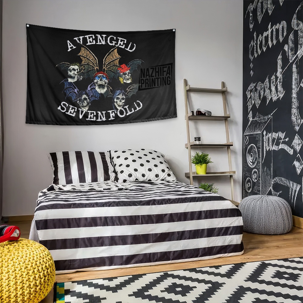 Nazhifa Printing - Avenged Sevenfold Flag Poster, Aesthetic Room Band ...