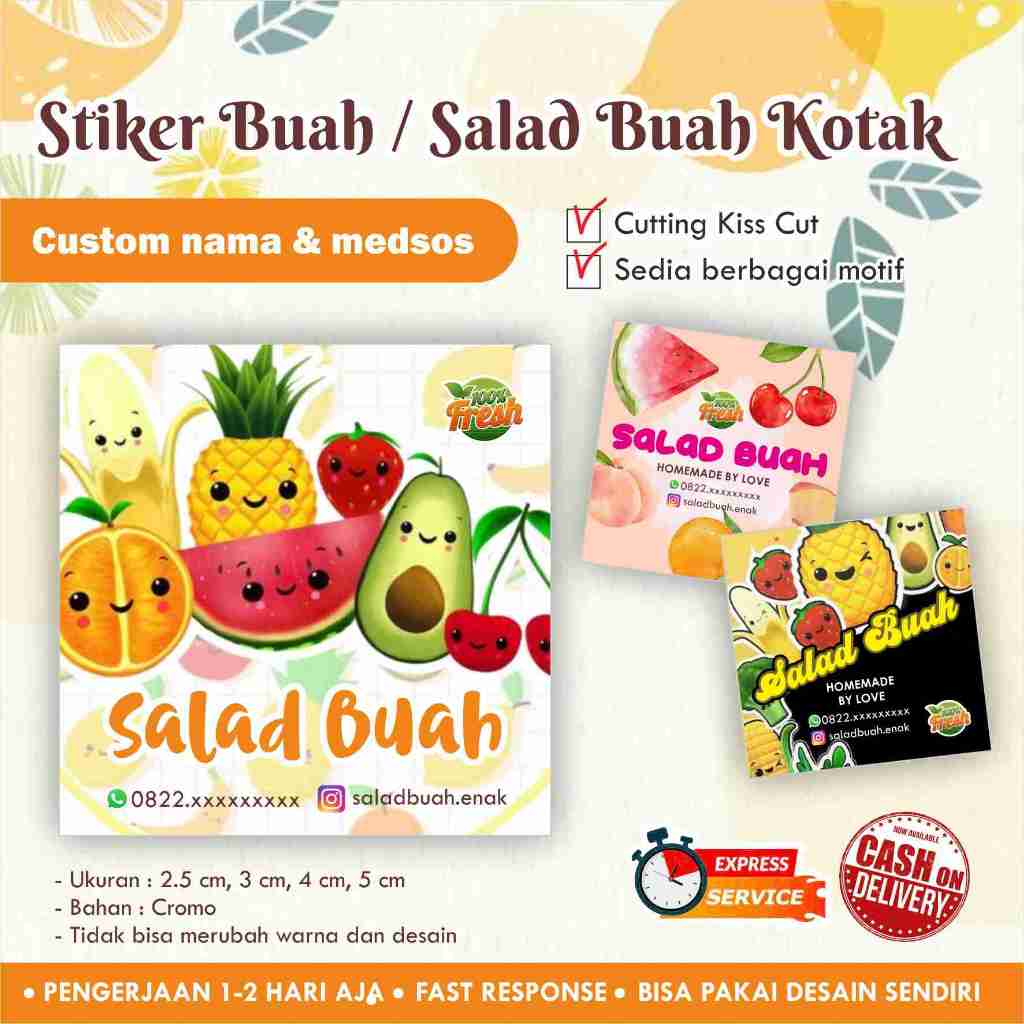 Cromo Fruit Salad Stickers / Box labels / Food packaging stickers ...