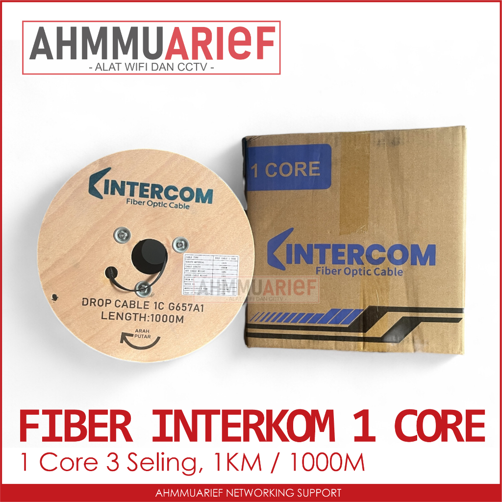 Cable DROPCORE DROPWIRE FO OPTICAL FIBER BRAND INTERCOM 1 2 4 CORE 3 SELING 3S 1KM 1000M 1 ROL ...