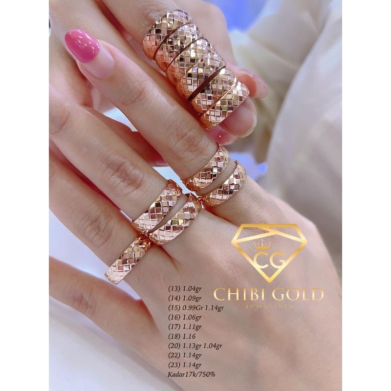 Chibi GOLD - 17K 750 mat carved ring - chibigold | Shopee Malaysia