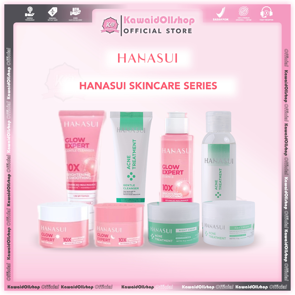 Hanasui Glow EXPERT /Acne Treatment/ Gentle Cleanser/Power Essence ...