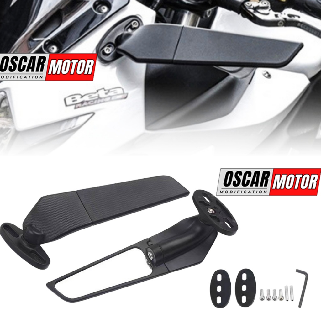Full CNC STEALTH BLACK UNIVERSAL WINGLET MIRROR TOMOK PNP ALL ...