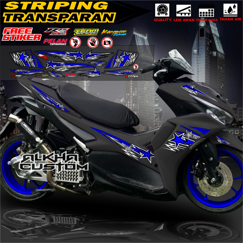 Aerox 155 TRANSPARENT STRIPING NEW STICKER NVX 155 STAR CONCEPT CAN ...
