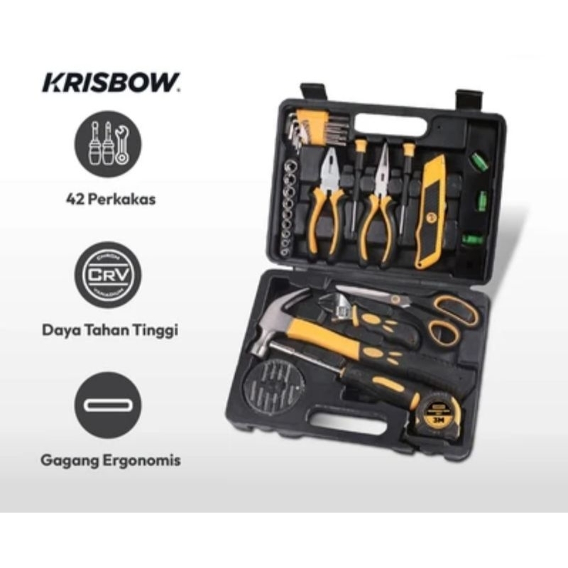 Krisbow key tool set 42 pcs mechanical hand tools box ORIGINAL KRISBOW ...