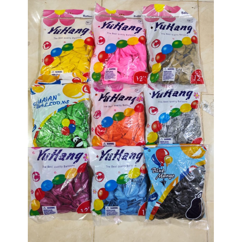 12 inch metallic latex balloons / Birthday balloons (25 pcs / 50 pcs ...