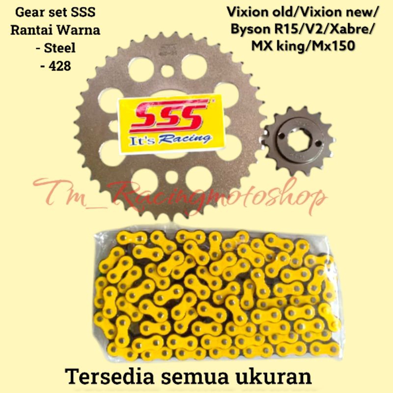 Gear set sss 428 voxion old vixion new byson R15 V2 xabre mxking mx150 ...