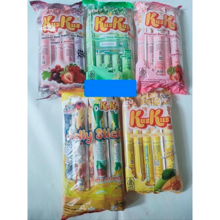Jelly Kuskus Jelly Stick Yogurt Snack Drink 10 pcs x 50 Ml Original ...