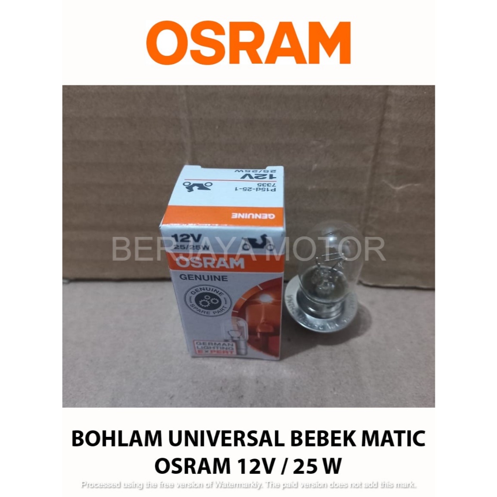 Universal DUCK MATIC OSRAM 12V 25 WATT FRONT MOTORCYCLE BULB | Shopee ...