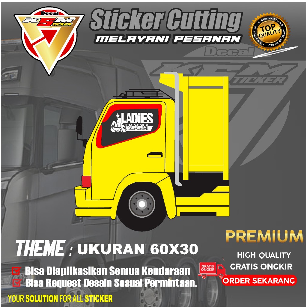 Truck ladies room glass cutting stickers | Shopee Malaysia
