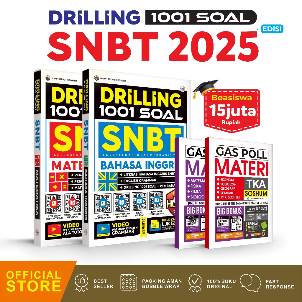 Snbt BOOK 2025 DRILLING 1001 SNBT MATHEMATICS AND ENGLISH QUESTIONS 2025 LEVEL HOTS | Shopee ...