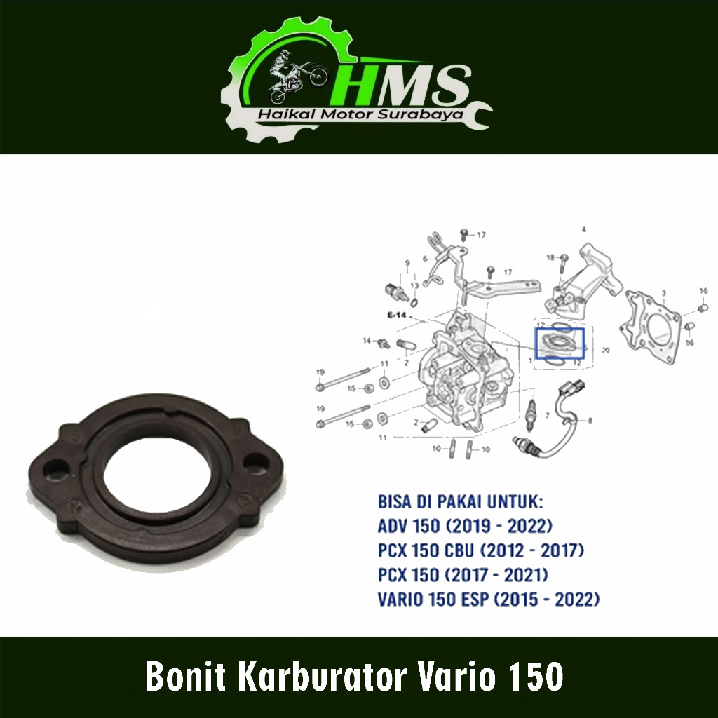 Vario 150 Carburetor Bonit - Ebony Manifold Manifold Fiber Manifold ...