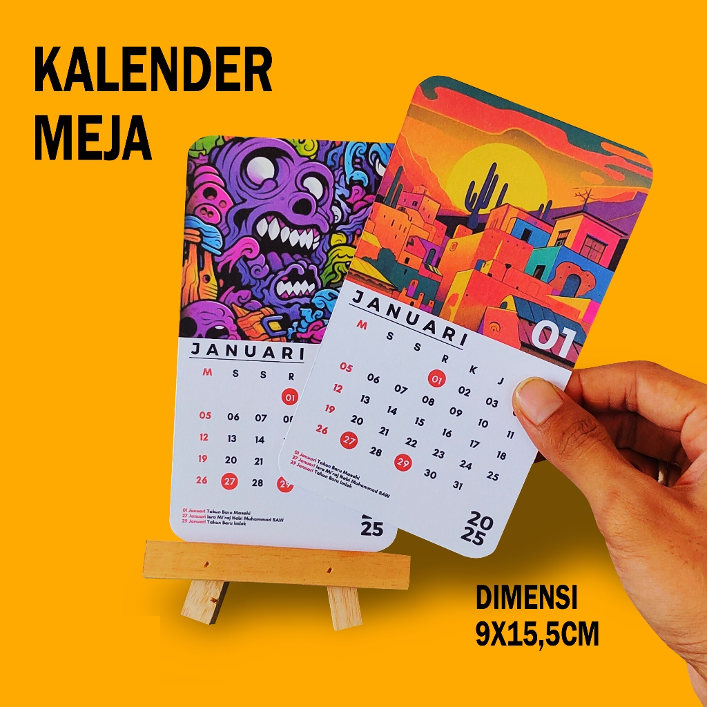 Large Aesthetic Desk Calendar, 400 GSM Thick Material | Custom 2025 ...