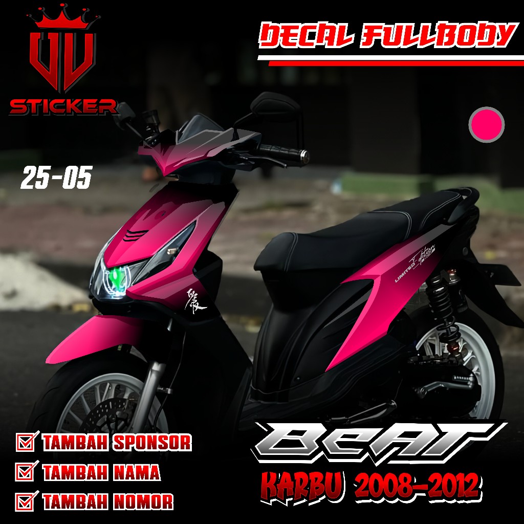 Honda Beat Karbu Full Body Decal Sticker 2008 2009 2010 2011 2012 - Old ...