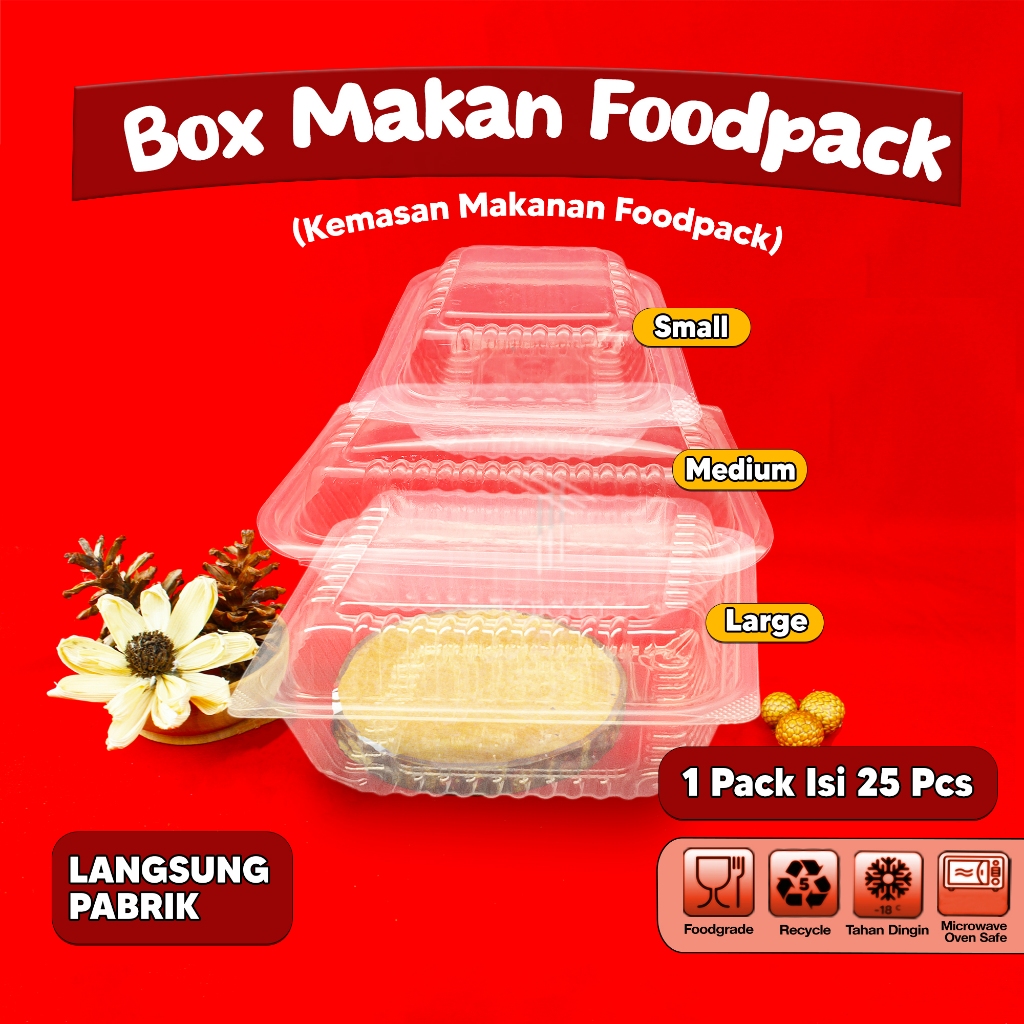 Plastic Mica Box / Tomato Food Packaging All Sizes - Food pack - 25pcs ...