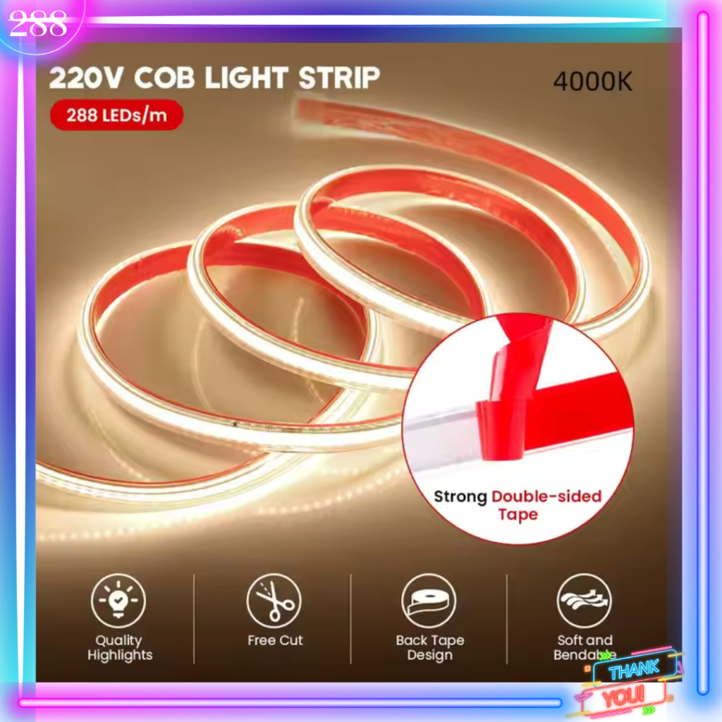 Led COB Strip Hose Light 220V 50METER FREE SOCKET White, Warmwhite ...