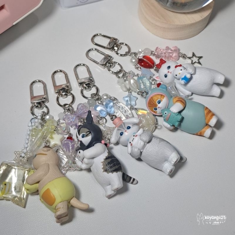 Mofusand x Sanrio Characters Keychain | Beads Bag Key Charm Keychain ...