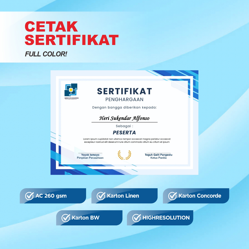 Print full color Charter Certificates in A4 Size | Shopee Malaysia