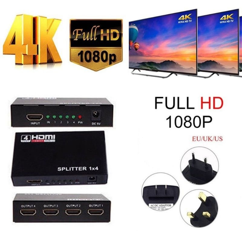 Splitter HDMI 4 port Splitter HDMI 4 port HDMI Splitter 4 port | Shopee ...