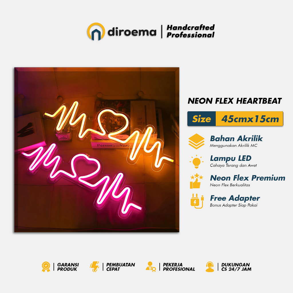 Flex Heartbeat LED Neon Light | Neon Sign | Neon Light Heartbeat Design ...