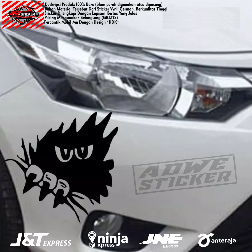 Cool car stickers, bumper stickers, cutting monster peeking car ...