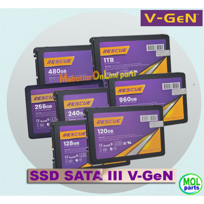 Ssd V-GeN Rescue 120GB 128GB 240GB 256GB SATA 3 Solid State Drive 2.5 ...