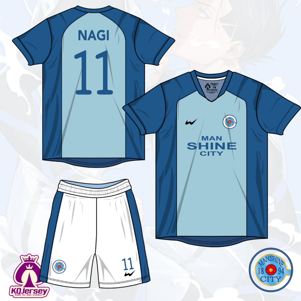 Kq ManShine City Team BlueLock Jersey Fullprint Adult Children Custom ...
