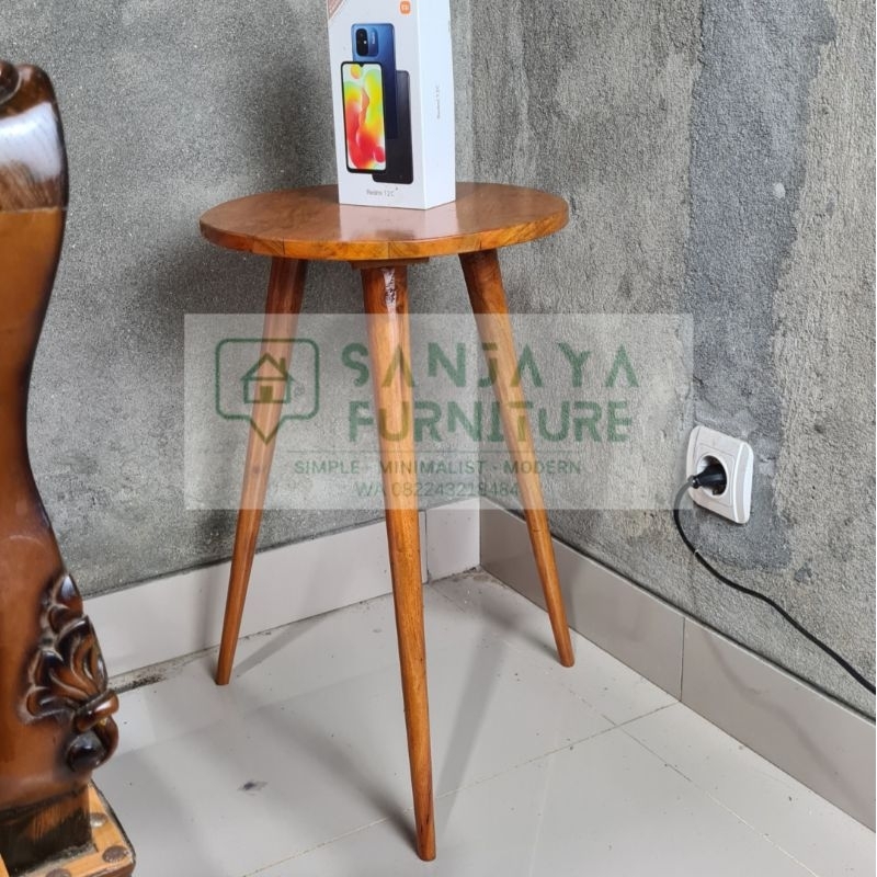 KAYU Strongest - round mahogany wood multi-purpose corner table, round ...