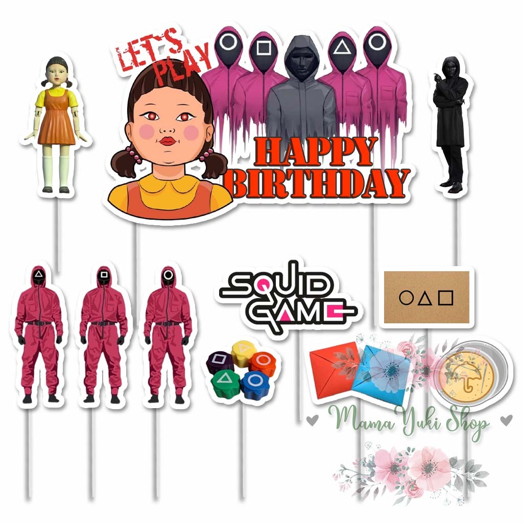 Cake Topper Children's Birthday Cake Decoration with SQUID GAME motif ...