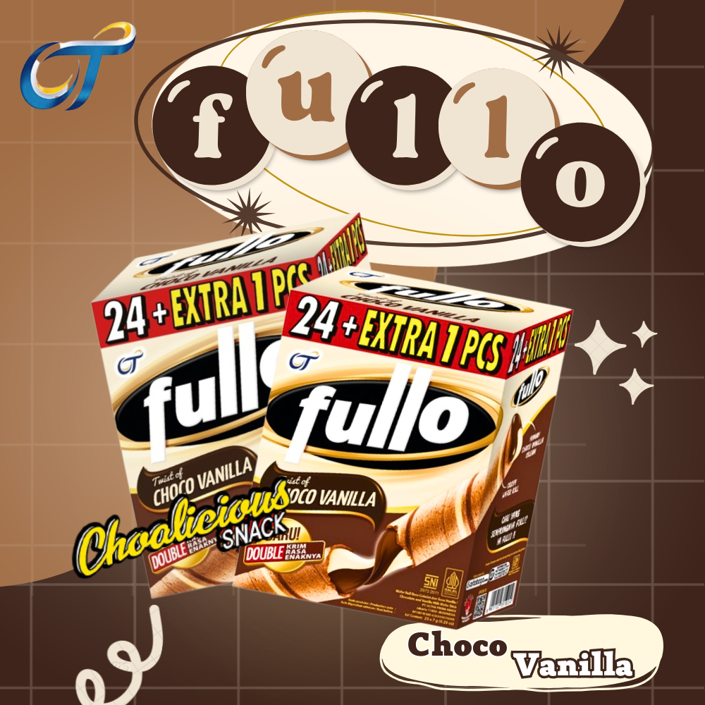 Fullo Wafer Roll Chocolate & Vanilla Milk Flavor / Choco Vanilla Wafer ...