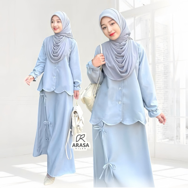 Arasa Hijab x Nadiraya - YUMI SET | Oneset SKIRT | Cute Oneset | Formal ...