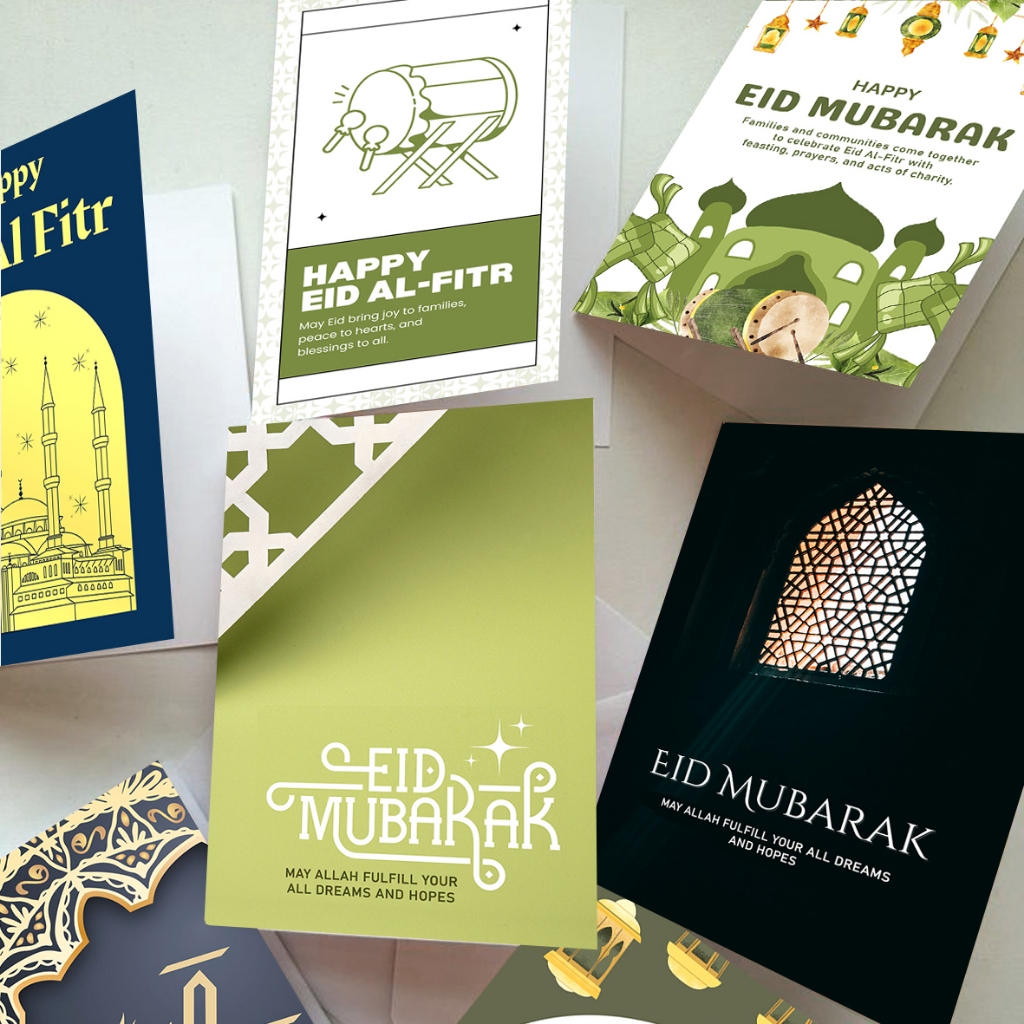 Eid Al-Fitr Greeting Card (Eid 02) / Eid Card / Eid Mubarak Greeting ...