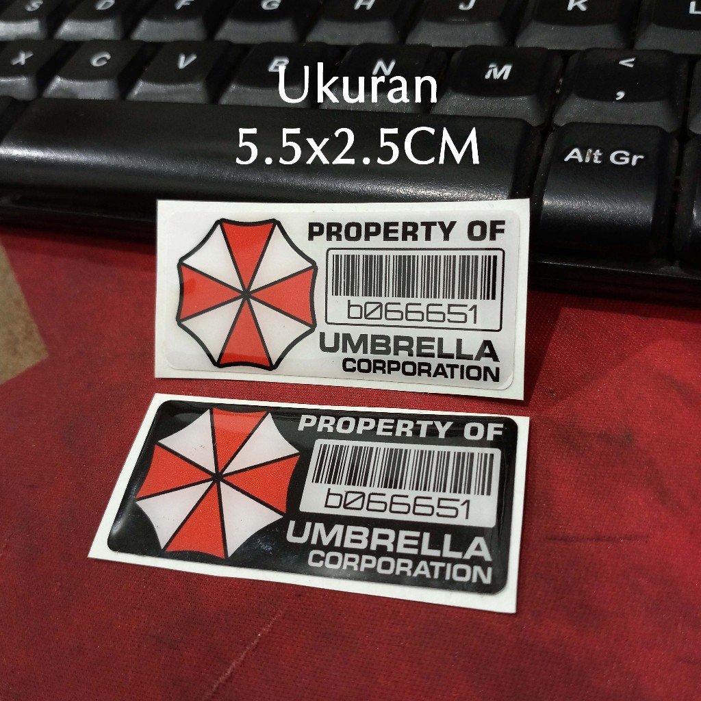 Property OF UMBRELLA CORPORATION Resin Embossed Sticker Small 3D Lycal ...
