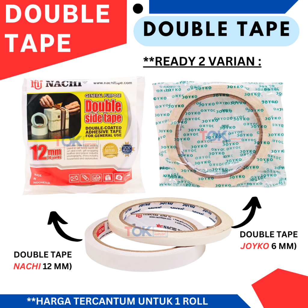 Double Tape Joyko 6 mm and NA CHI 12 mm / Double Tape | Shopee Malaysia