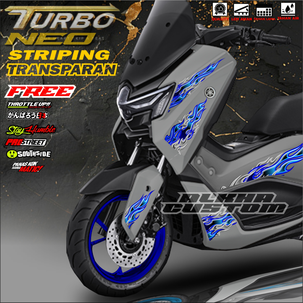 Transparent Striping YAMAHA NMAX NEW TURBO NEO Sticker Variations Can ...